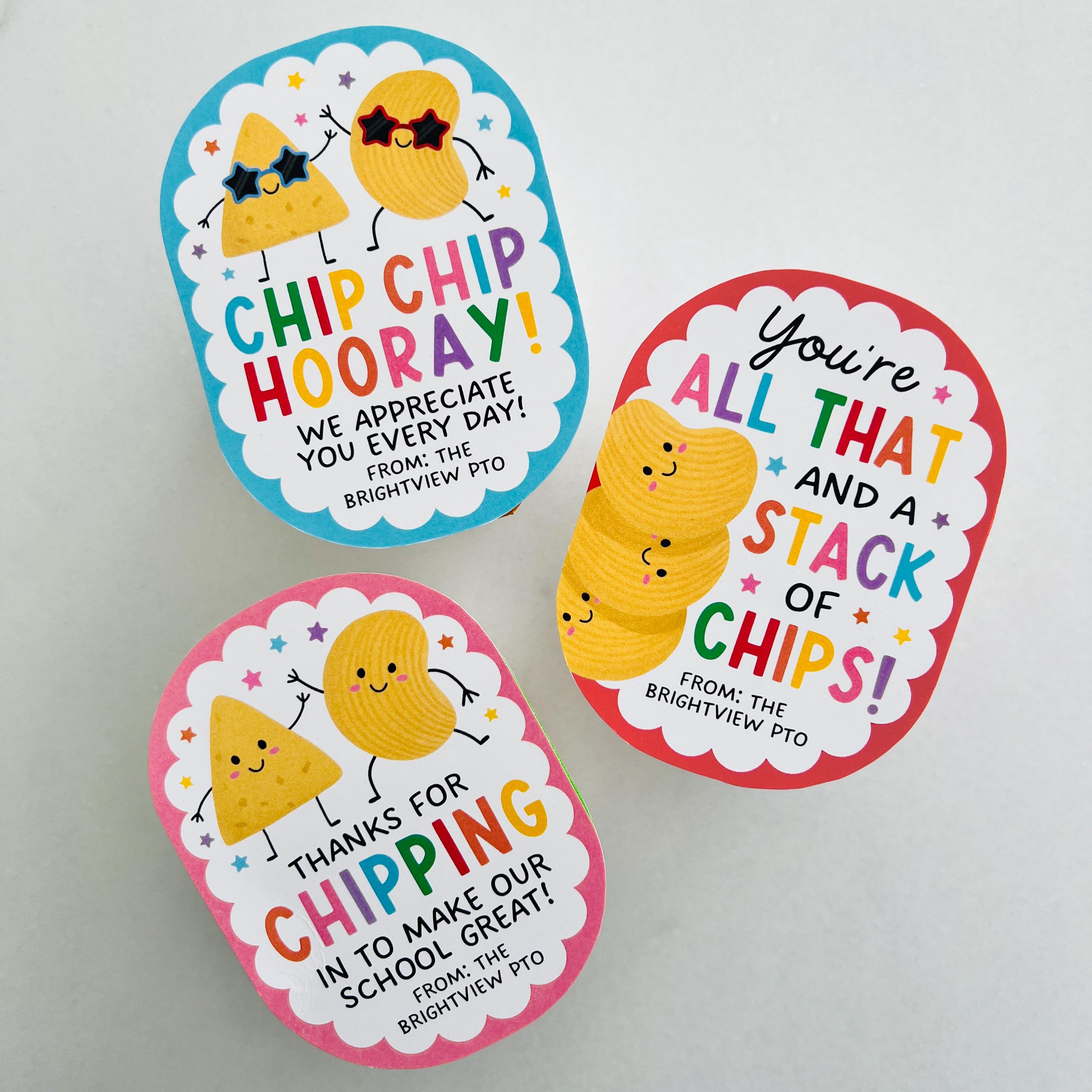 Teacher Appreciation Chip Labels, End of School Year Potato Chips ...