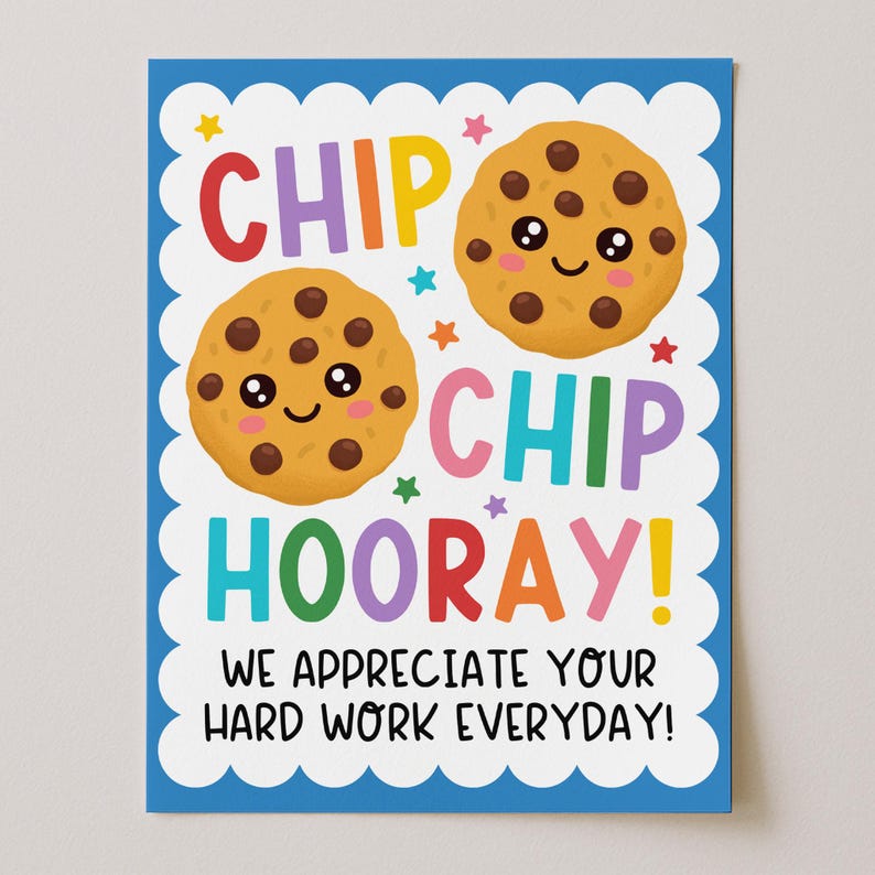 Cookie Appreciation Sign, Chip Chip Hooray Cookie Table Sign for ...
