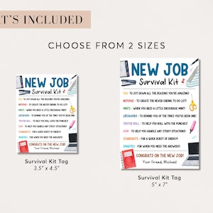 New Job Survival Kit Tag, Welcome to the Team Employee Treat Pack, New ...