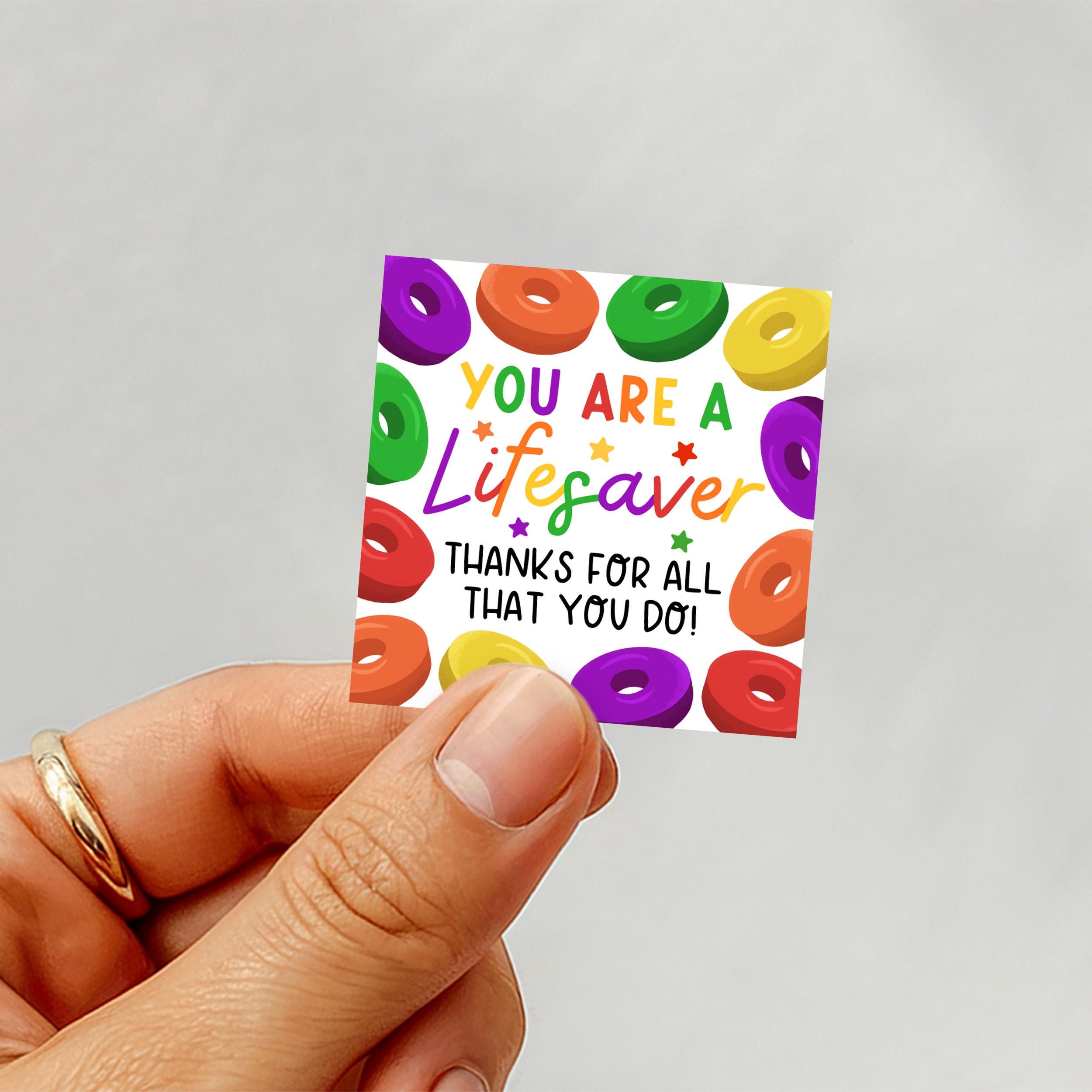Teacher Employee Appreciation Gift Tag, Lifesaver Candy Thank You Treat ...