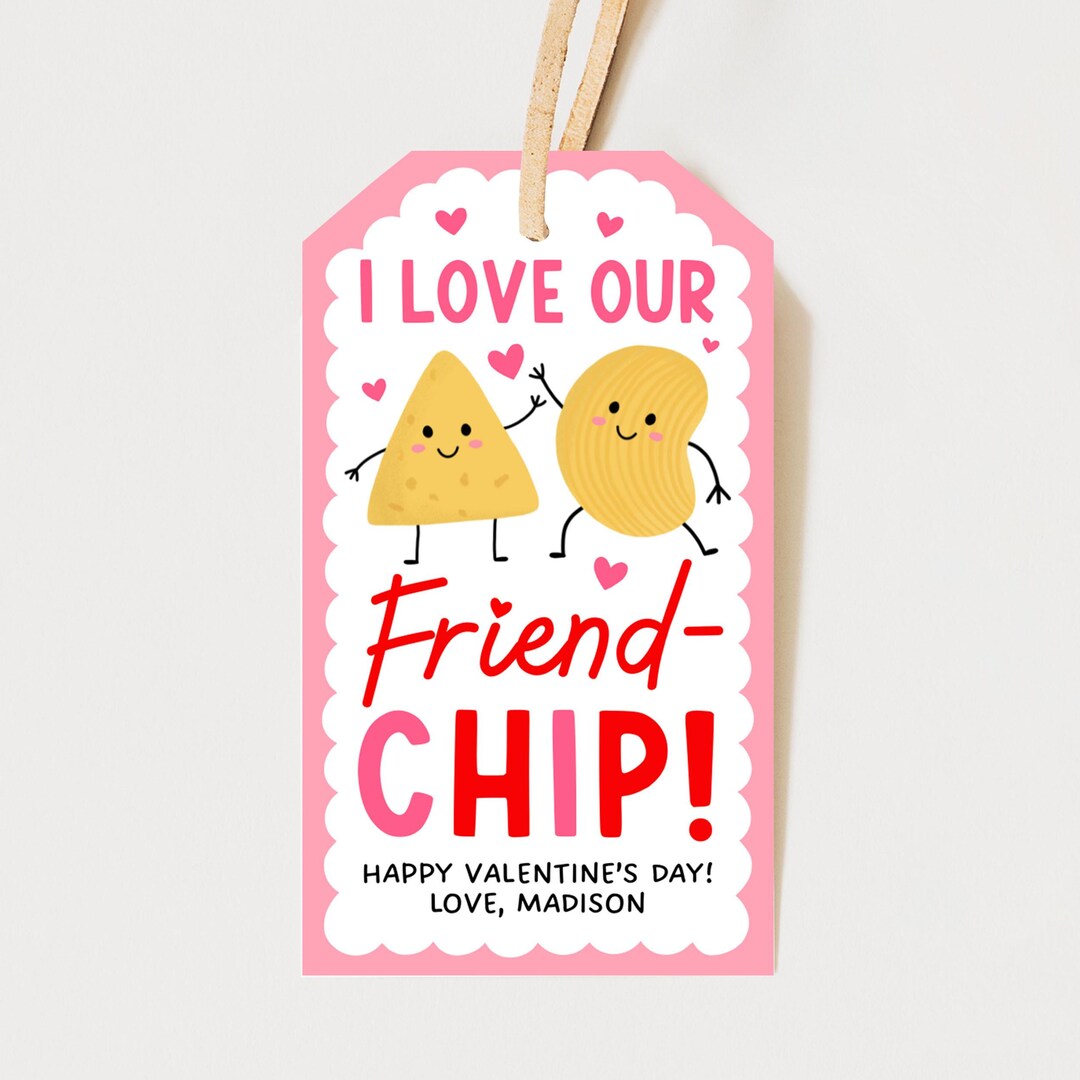 Chip Valentines for Kids Tags, Classroom Valentines Day Card Sticker, I ...
