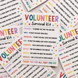 Volunteer Survival Kit Tag Printable, School Volunteer Appreciation ...