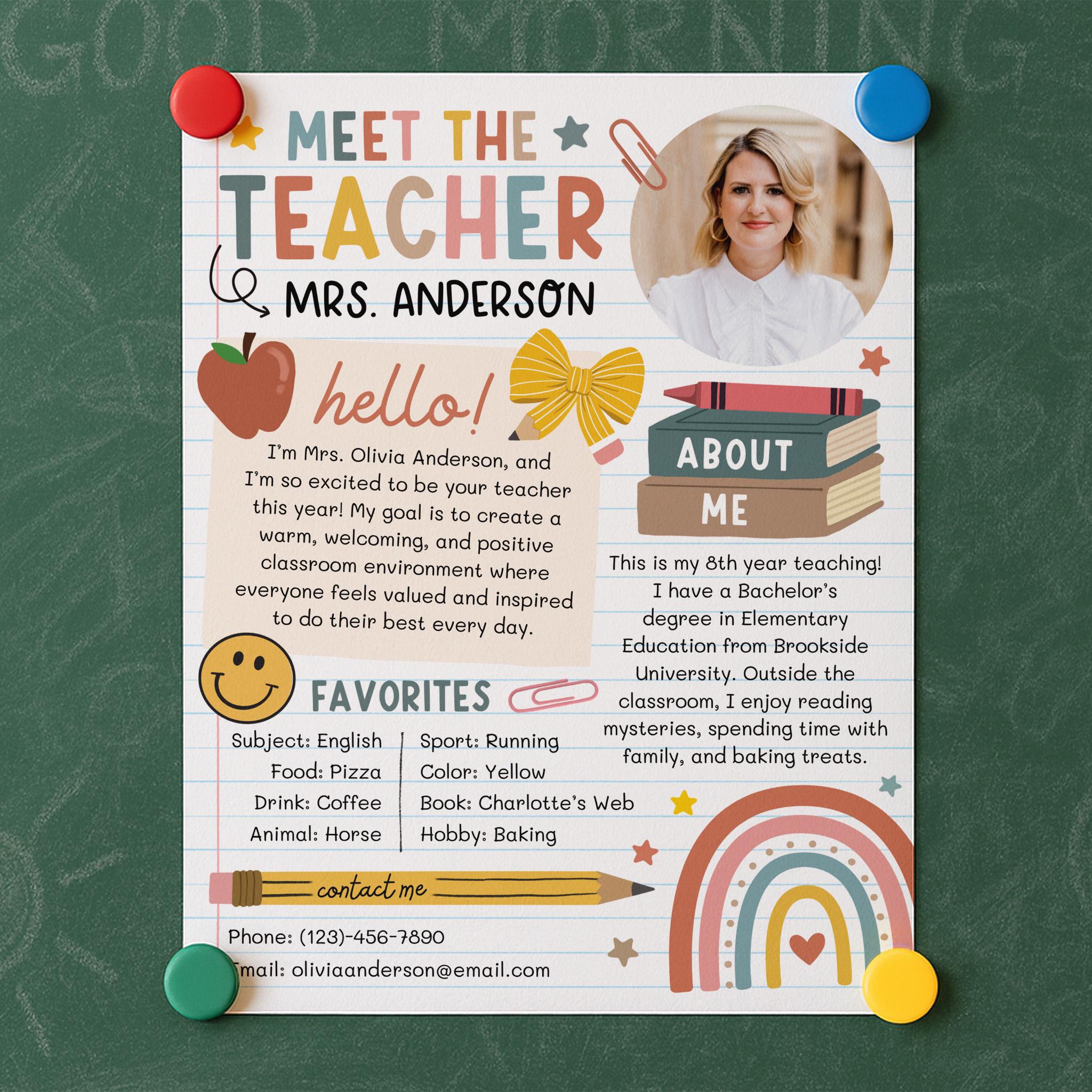 Meet the Teacher Boho Template, Back to School Welcome Letter, All ...