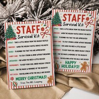 Editable Christmas Survival Kit Printable | Holiday Survival Tag ...