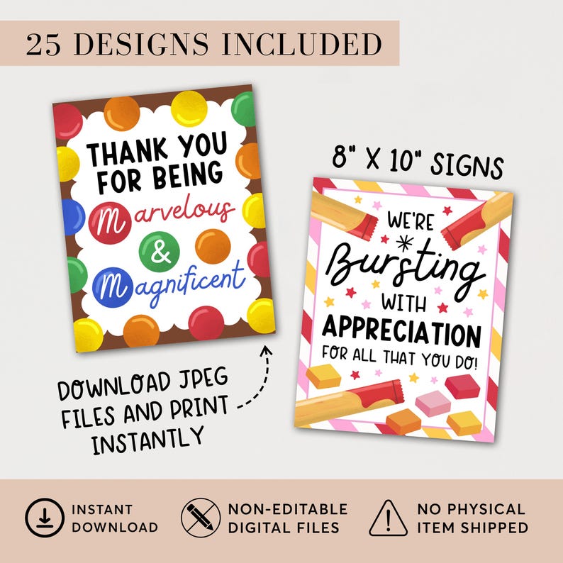 Staff Appreciation Day Week Sign Bundle for Nurse Teacher Employee ...