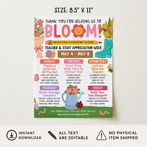 Floral Theme Appreciation Week Itinerary Poster, Thank You for Helping ...