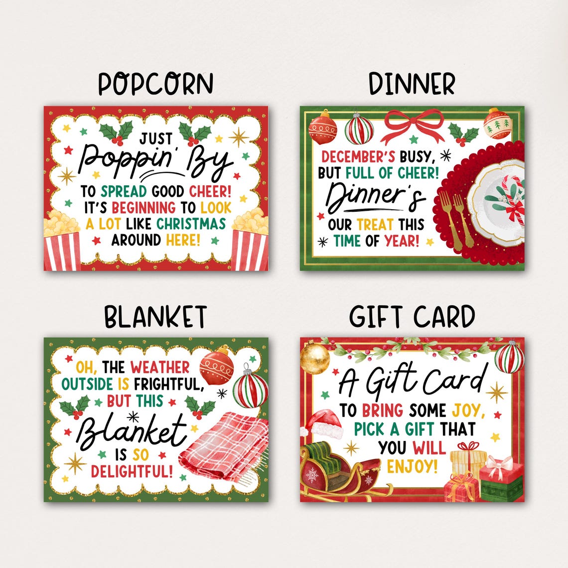 12 Days of Christmas Gift Tags, Secret Santa Gift for Teacher Coworker ...