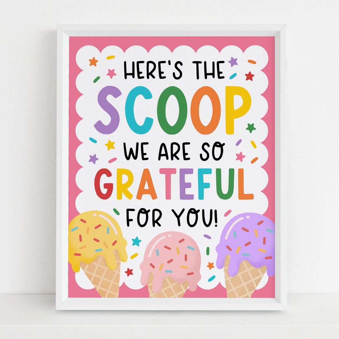 Ice Cream Appreciation Sign, Ice Cream Dessert Table Sign, Here's the ...