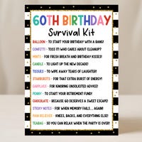 40th Birthday Survival Kit in A Can. Fun Happy Birthday Gift & Card ...