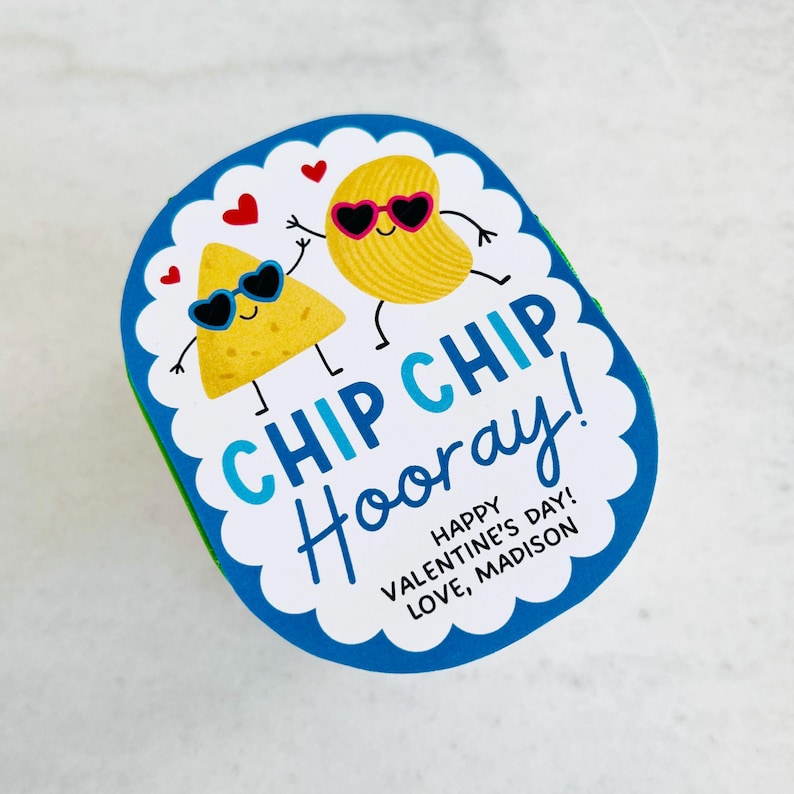 Valentine Chip Labels for Kids, Classroom Non Candy Preschool Valentine ...