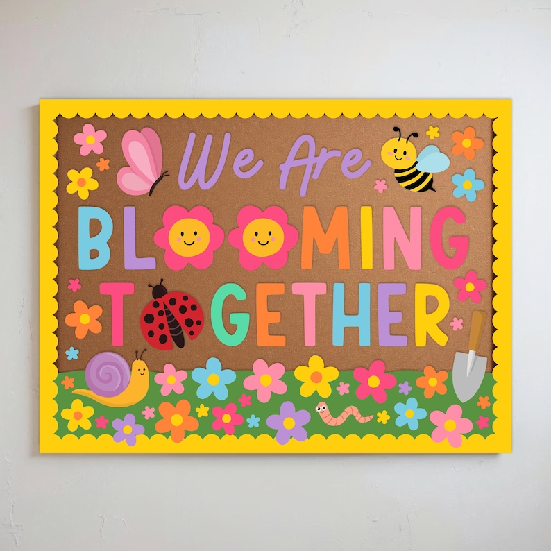 Spring Bulletin Board Kit, Blooming Together Kindergarten Classroom ...