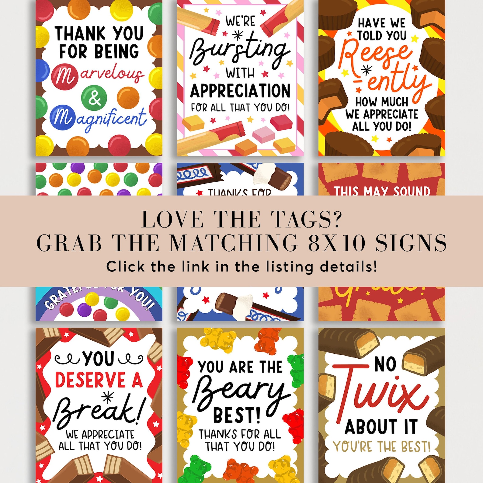 Snack and Candy Treat Tags for Employee, Teacher, Staff, Nurse ...