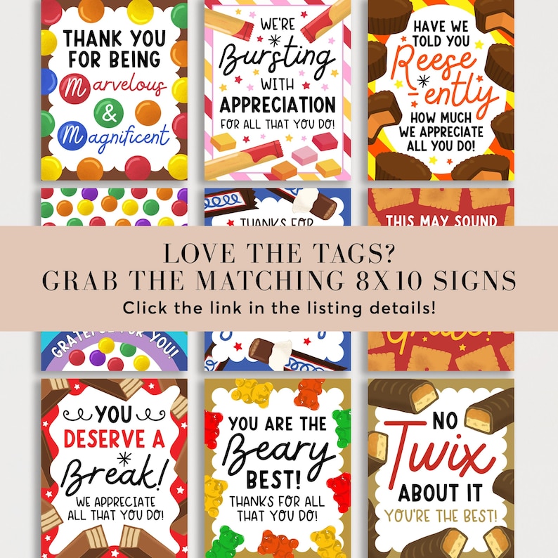 Snack and Candy Treat Tags for Employee, Teacher, Staff, Nurse ...