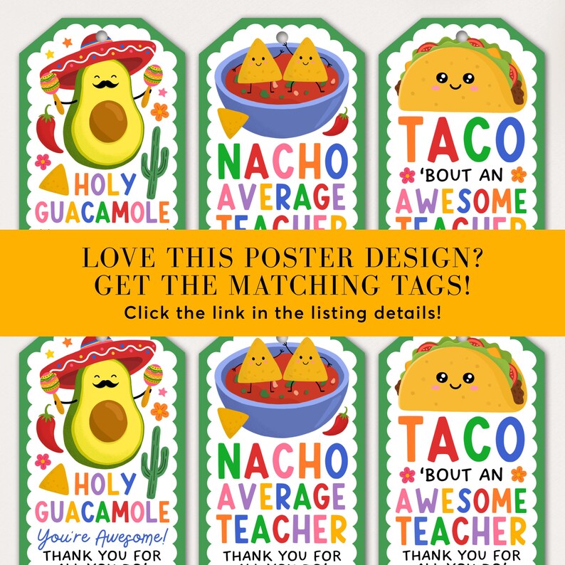 Nacho Average Teacher Appreciation Week Itinerary Poster, Mexican ...