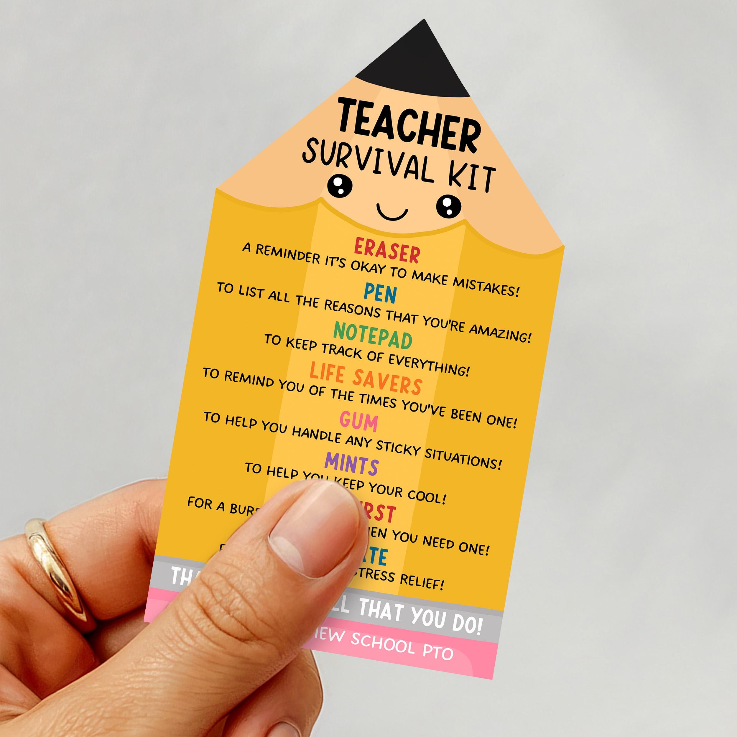 Teacher Survival Kit Tag for Teacher Appreciation Week, Funny End of ...