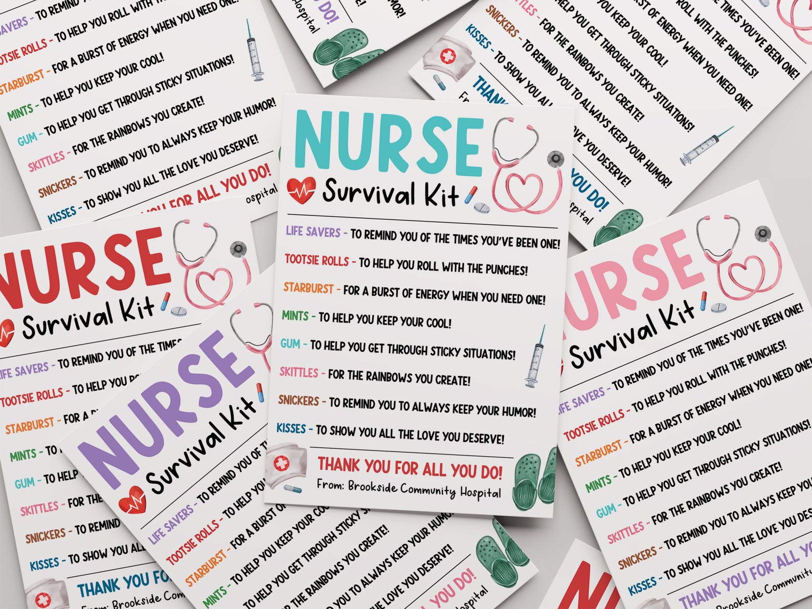 Nurse Survival Kit Tag, Nursing Appreciation Week Thank You Tag ...