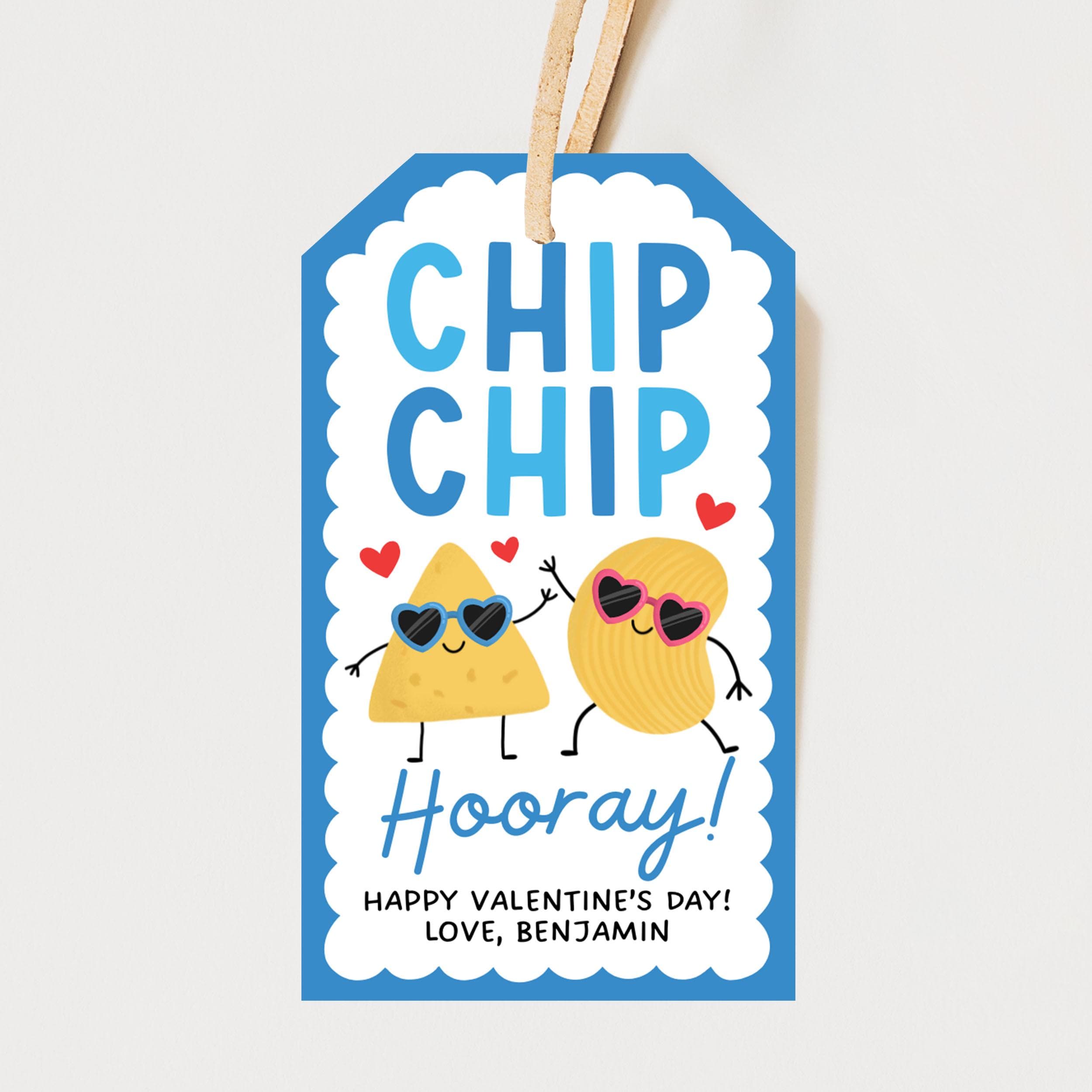 Chip Valentines for Kids Tags, Chip Chip Hooray Classroom Valentines ...