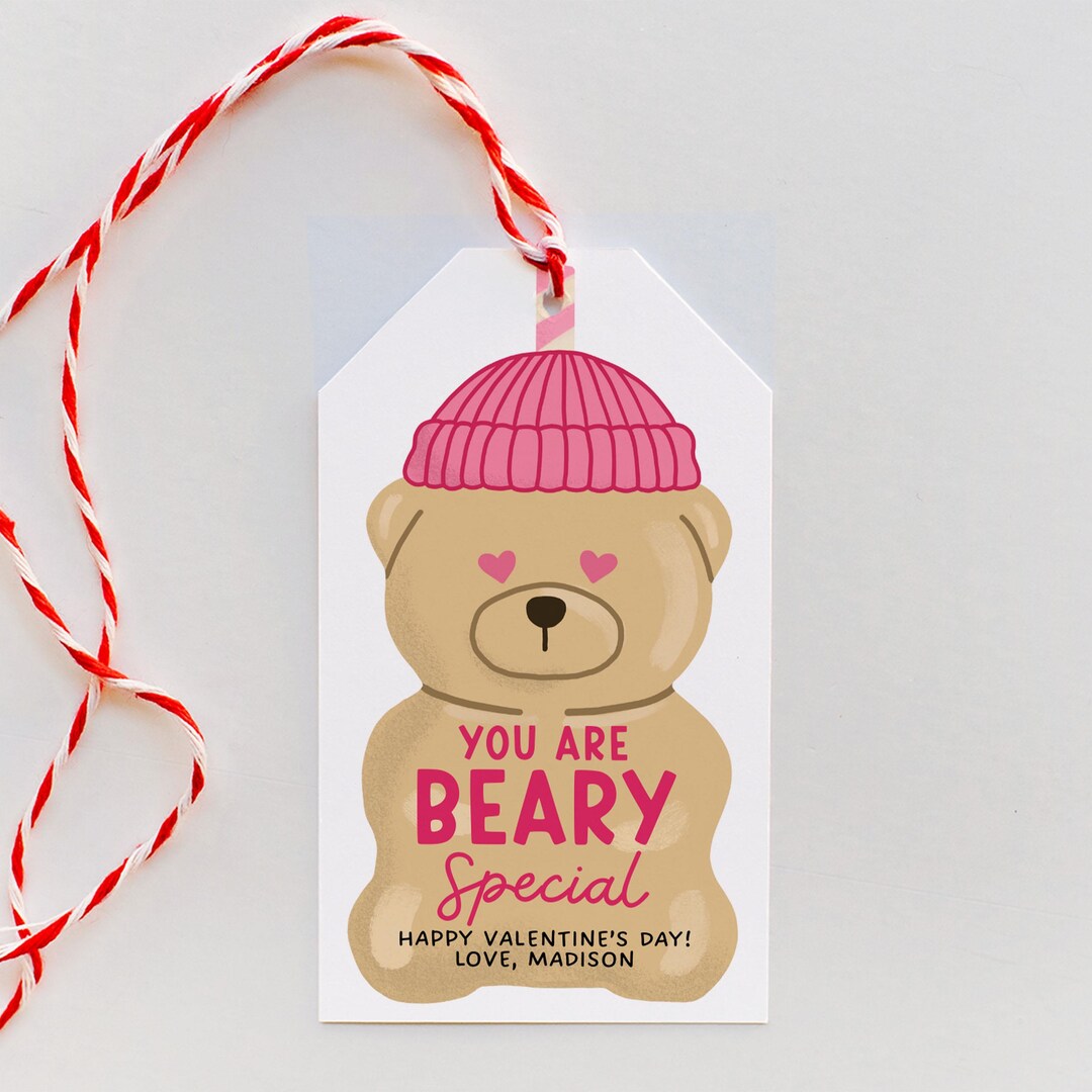 Valentine Coffee Gift Tags, Bear Cup Coffee Tag, You Are the Beary Best ...