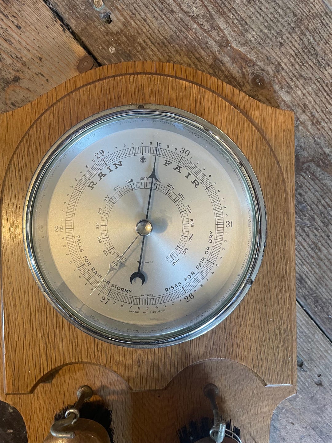 Vintage Barometer With Clothes Brushes - Etsy