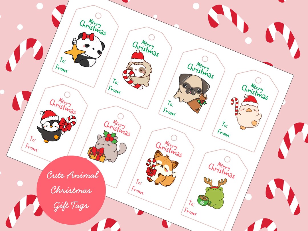Adorable Animal Christmas Gift Tags and Ornaments Instant Download ...