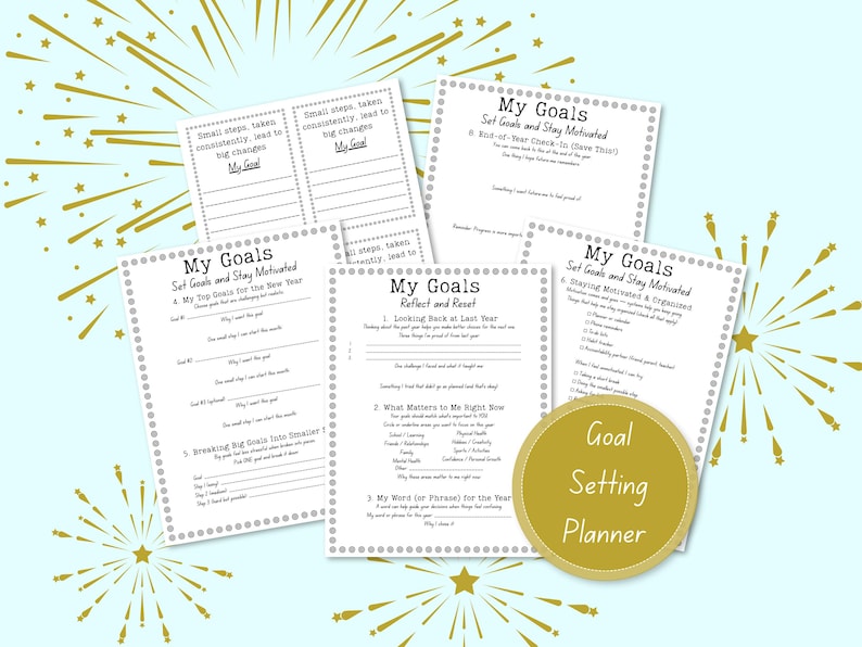 Goal Setting Planner Worksheets for Tweens, Teens, and Adults - Etsy Canada