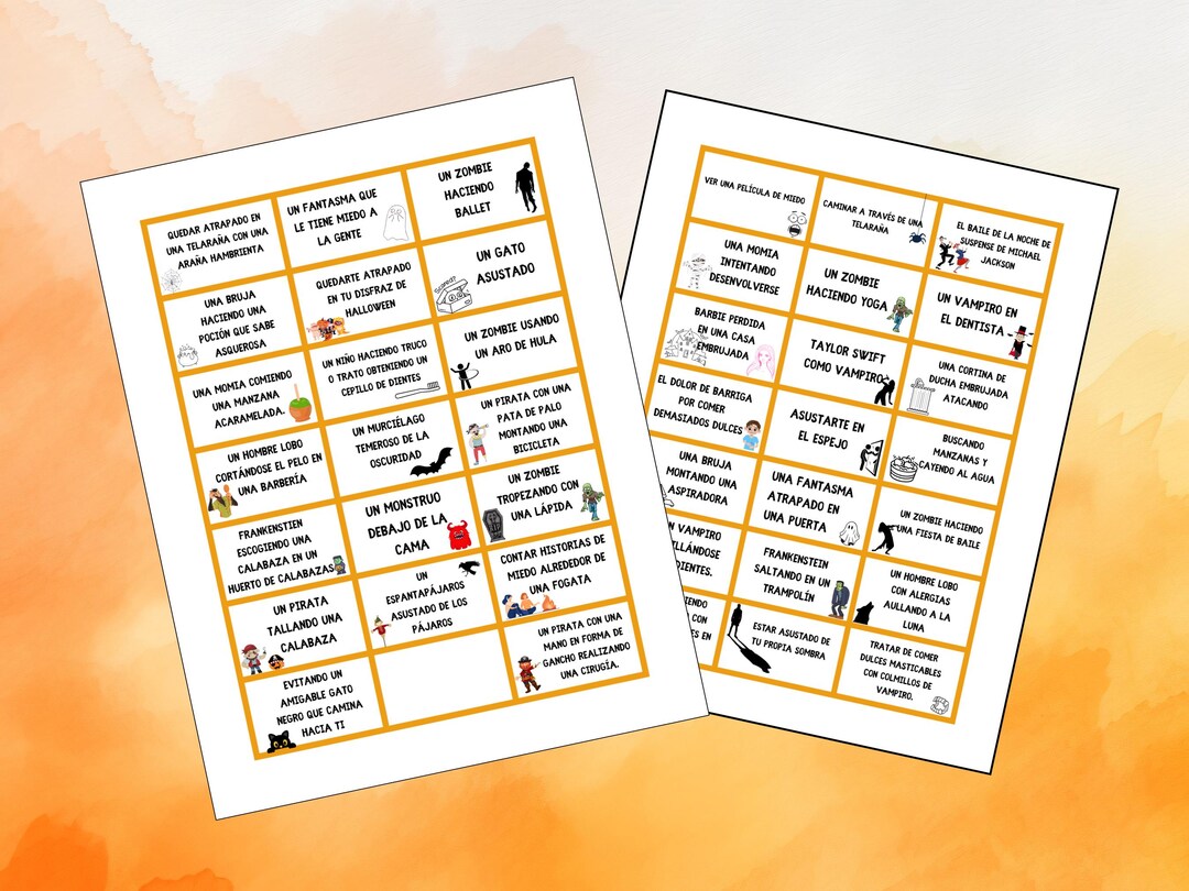 Funny Halloween Charades in Spanish, Game for Bilingual Classrooms and ...