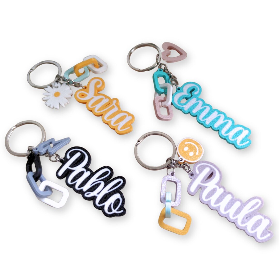 Custom 3D Printed Keychain: Personalized PLA Plastic Name Tag - Etsy