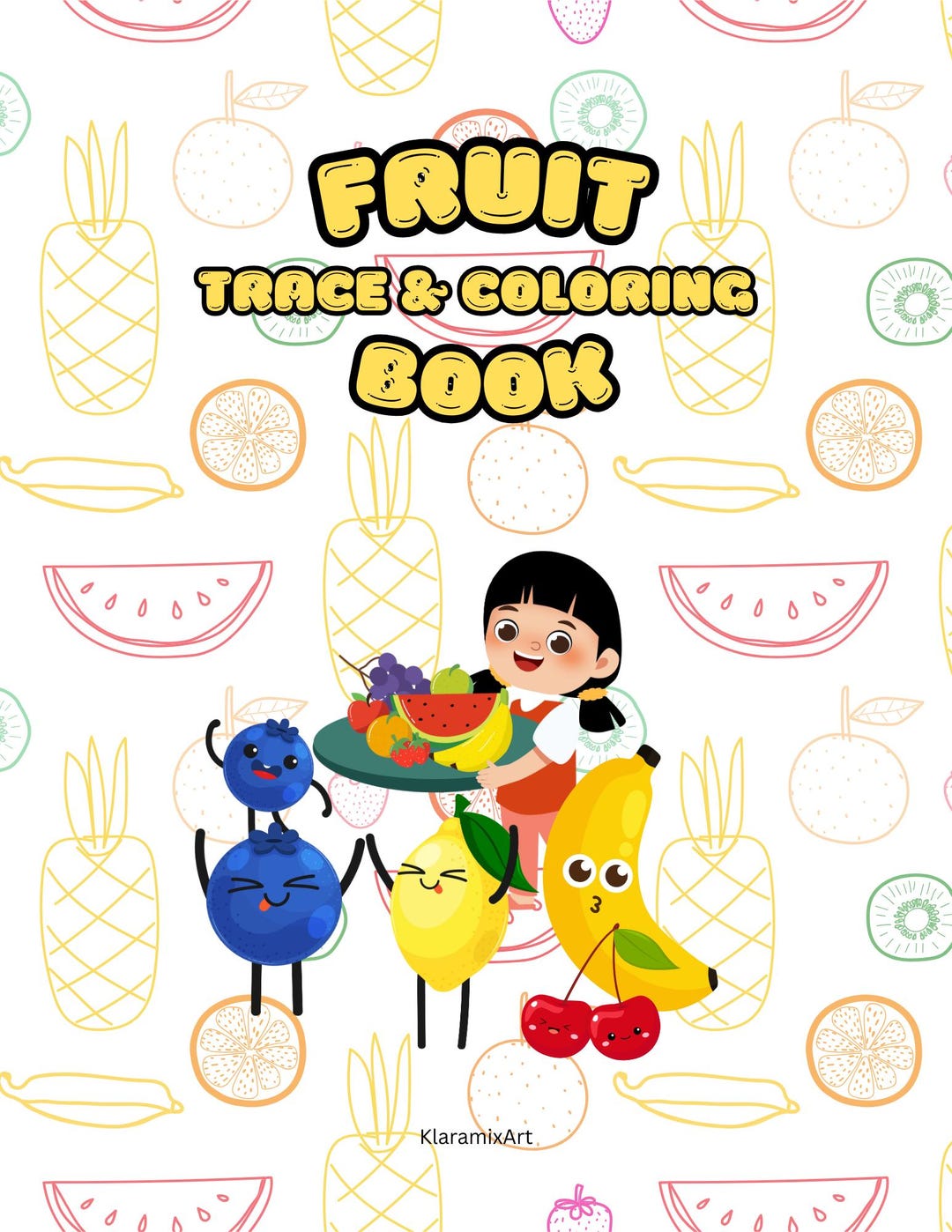 Fruit Trace and Colouring Book - Etsy