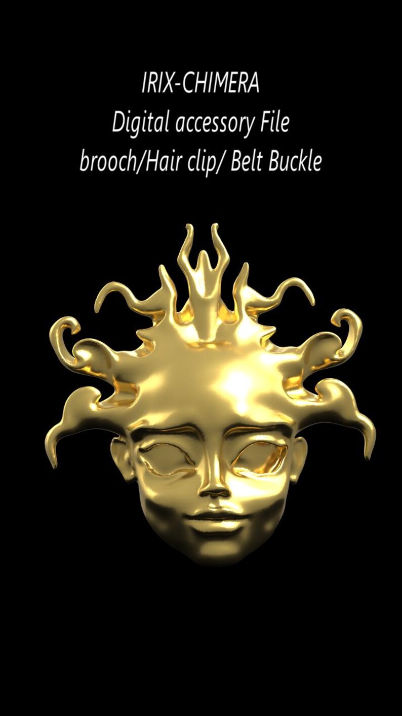 IRIX Chimera — Digital Accessory File (brooch / Hair Clip / Belt Buckle ...