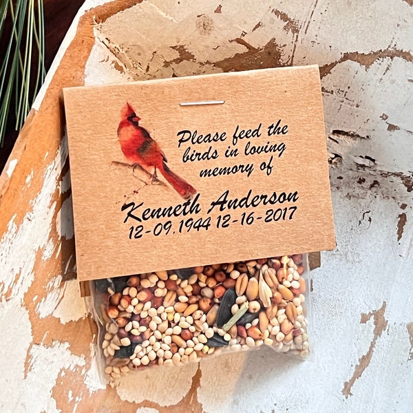 Funeral Bird Seed Packets Cardinal - Etsy