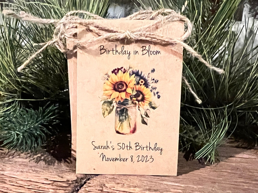 Birthday Flower Seed Packet Favors - Etsy