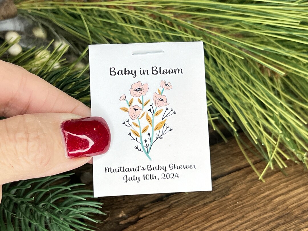 Mini BABY IN BLOOM Flower Seed Favors for Baby Sprinkle or Baby Shower ...