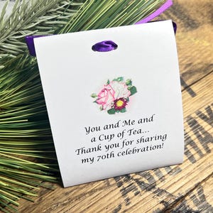 Birthday Party Celebration Tea Bag Favors | 30th 40th 50th 60th 70th ...