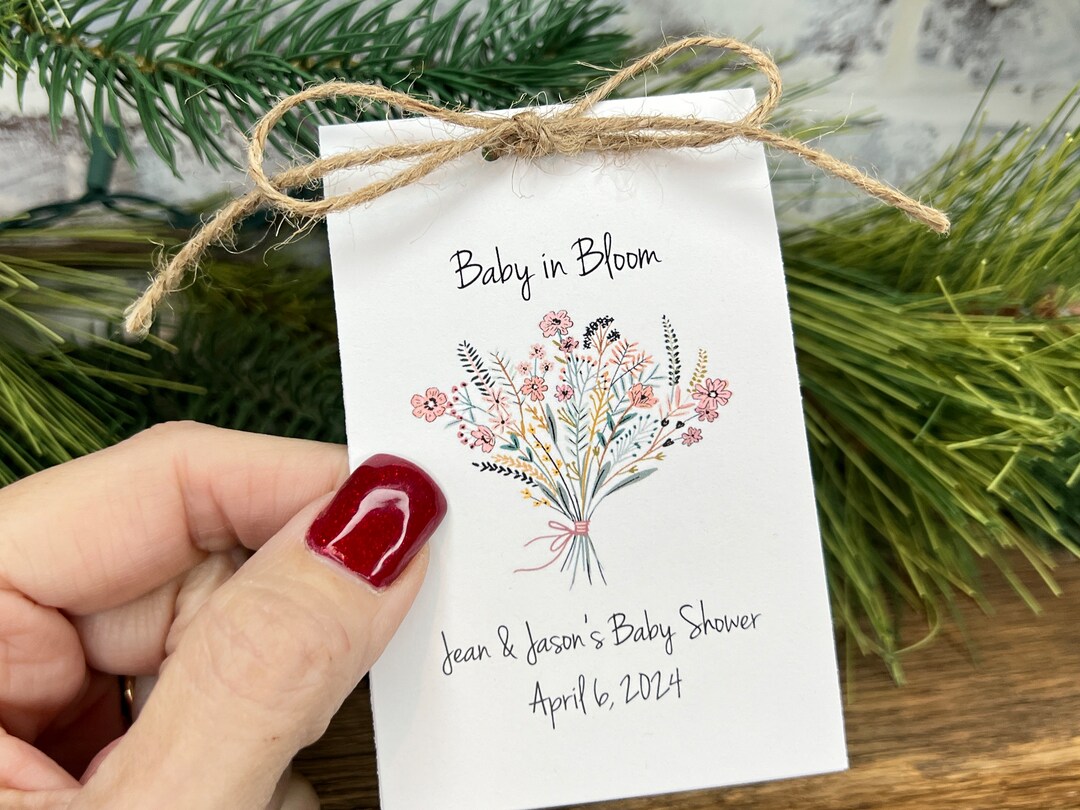 Baby Shower Seed Packet Favor / Baby in Bloom / Custom Baby Shower Seed ...