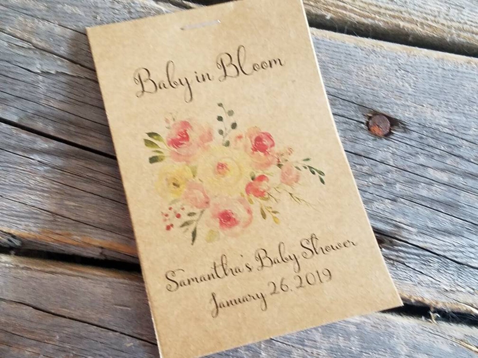 Boho Blush Floral Baby in Bloom Flower Seed Packets for Baby | Etsy