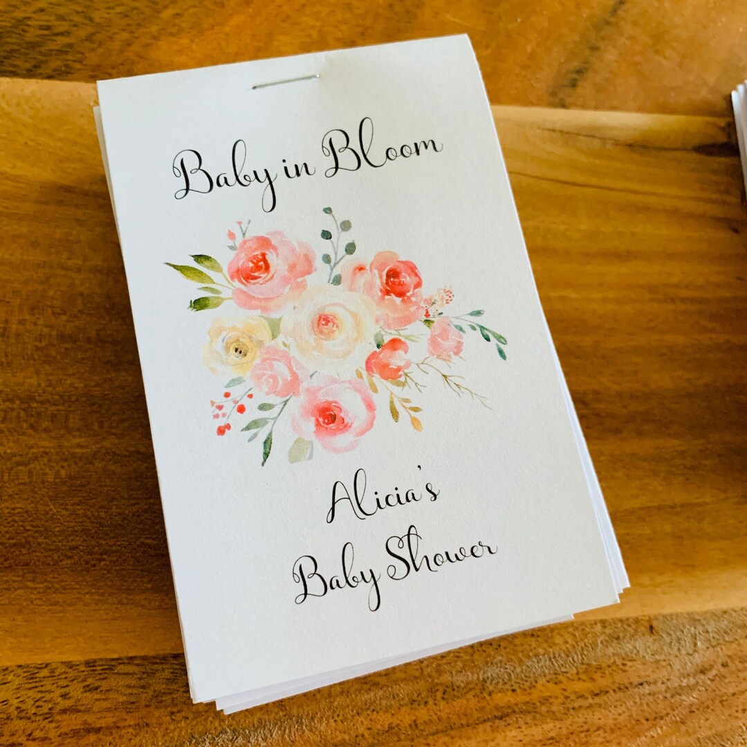 Boho Blush Floral Baby in Bloom Flower Seed Packets for Baby Shower ...