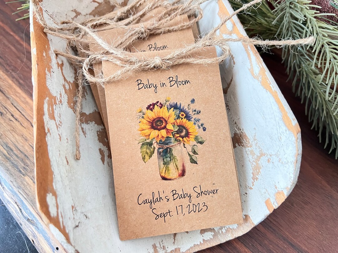 Baby Shower Seed Packet Favor / Baby in Bloom / Custom Baby Shower Seed ...