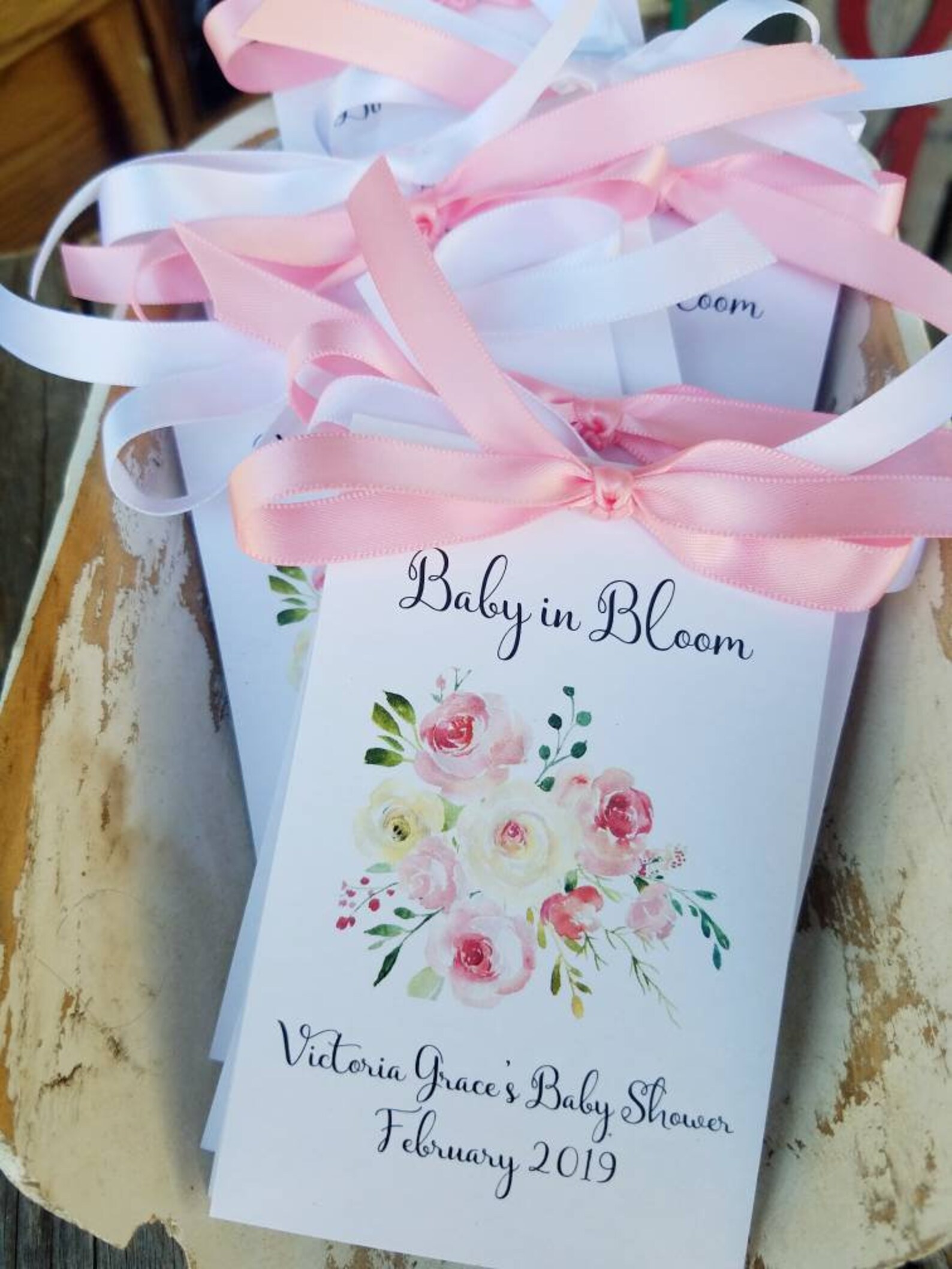 Boho Blush Floral Baby in Bloom Flower Seed Packets for Baby | Etsy