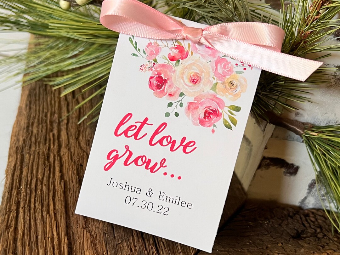 Bridal Shower Seed Packet Favor // Let Love Grow // Custom Wedding ...