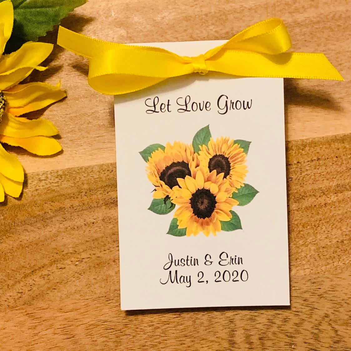 Beautiful Personalized Sunflower Wedding Favors Seed Packets | Etsy