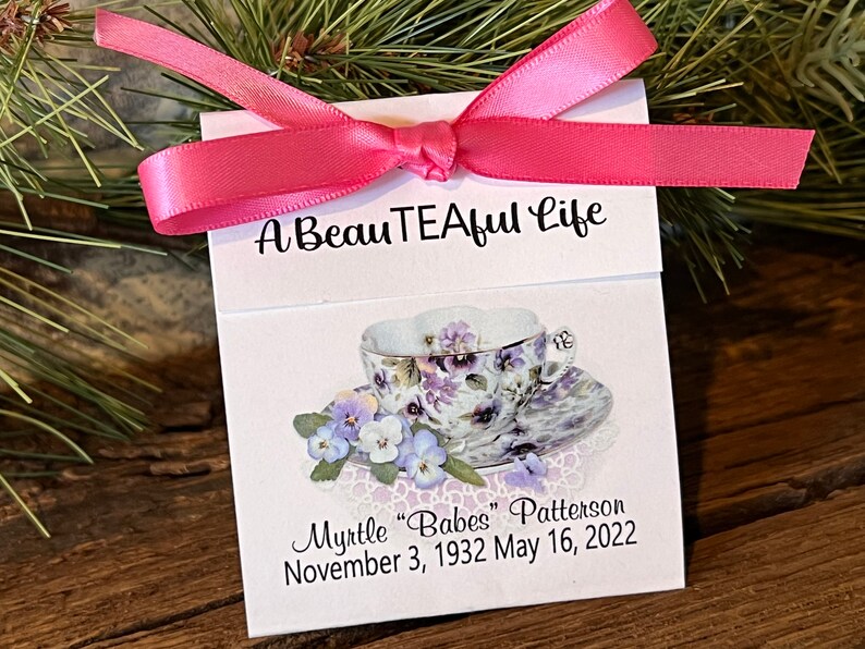 Personalized Tea Favors Memorial Gift Funeral Gift Tea - Etsy