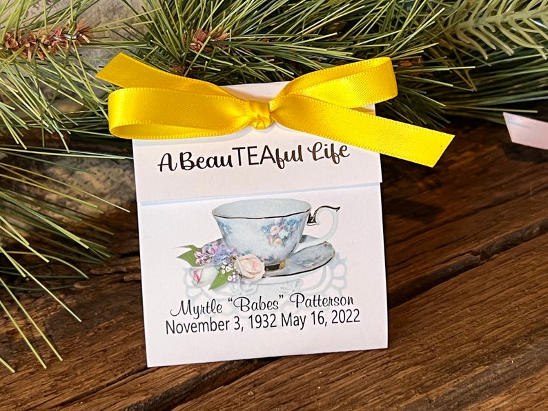 Personalized Tea Favors Memorial Gift Funeral Gift Tea - Etsy