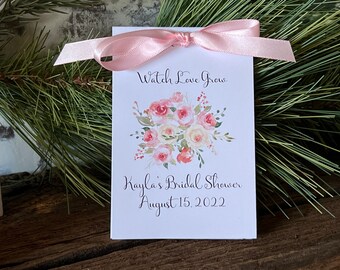 Bridal Shower Flower Seed Packets Watercolor Pink Cream | Etsy