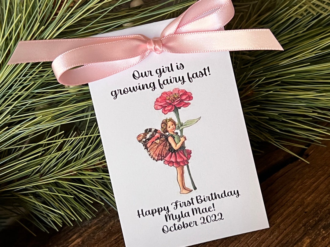Zinnia Garden Fairy Flower Seed Packets | Child's Birthday Party Favors ...