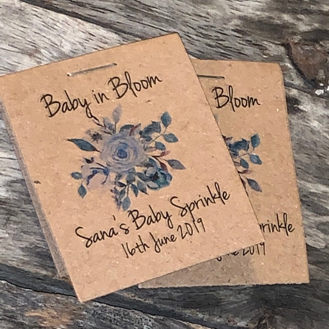 Cutest Little Favors Ever. Mini Blue Floral BABY SHOWER Flower Seed ...