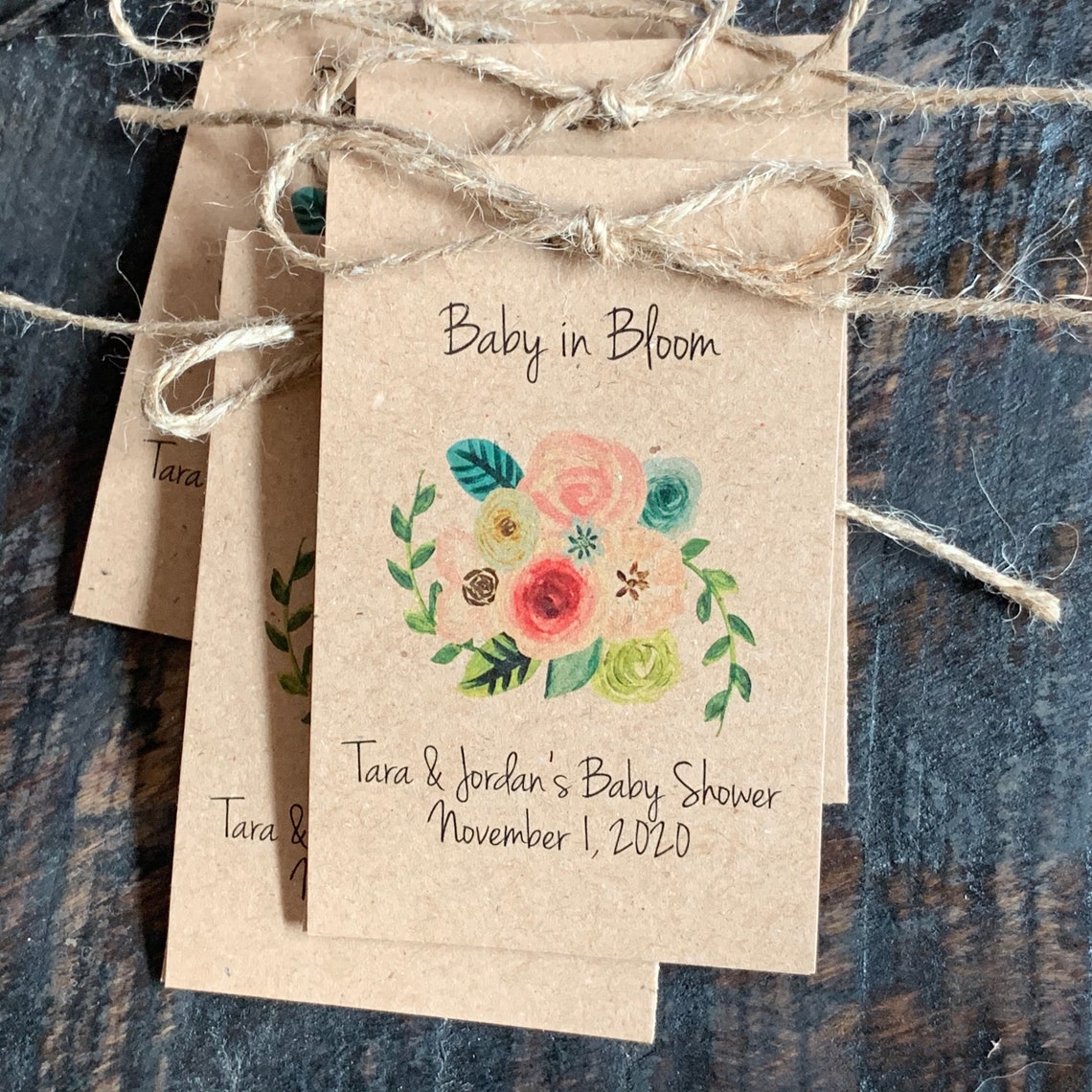 Baby Shower Seed Packet Favor // Baby in Bloom // Custom Baby - Etsy