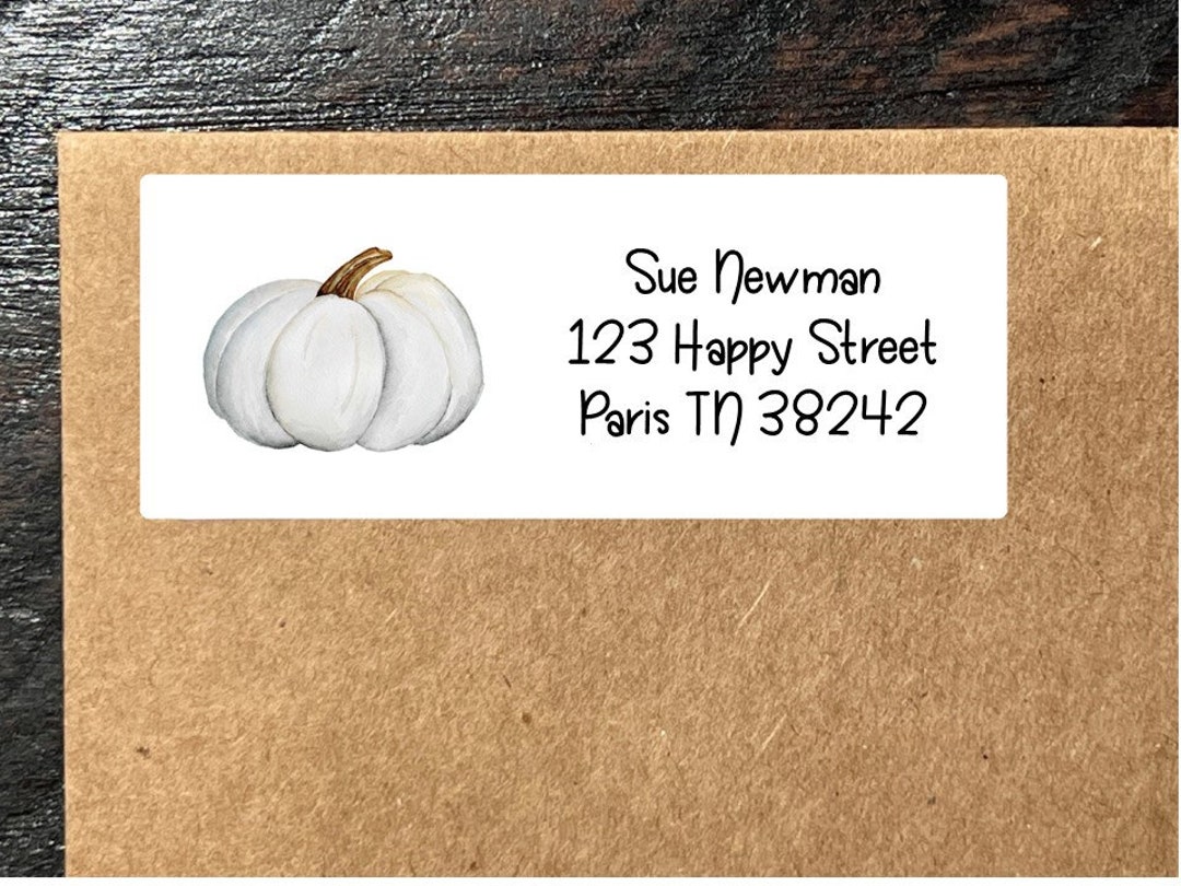 White Pumpkin Address Labels | Personalized Address Labels for Bill Writing Envelopes - Etsy