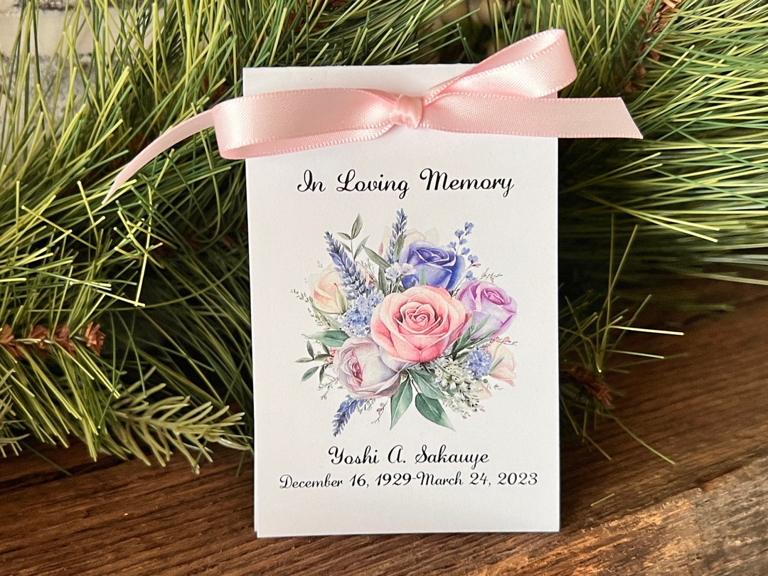 Floral Memorial Service Favors | Funeral Favor | Personalized ...