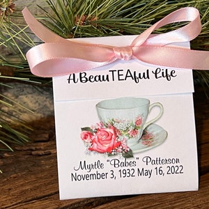 Personalized Tea Favors, Memorial Gift, Funeral Gift Tea Packets - Etsy
