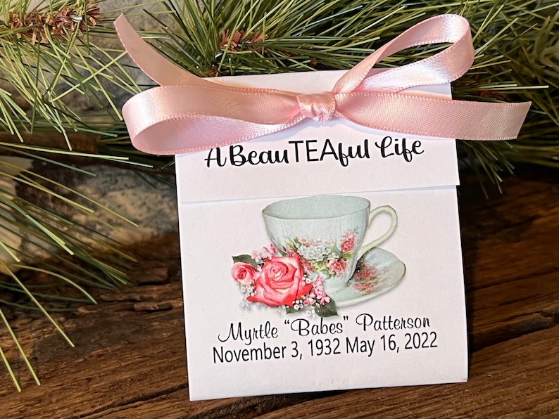 Personalized Tea Favors Memorial Gift Funeral Gift Tea - Etsy